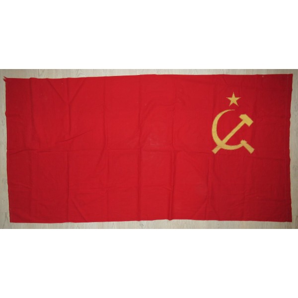 USSR flag. Cotton. Size: 80 x 150 cm. Pre-ww2 made.