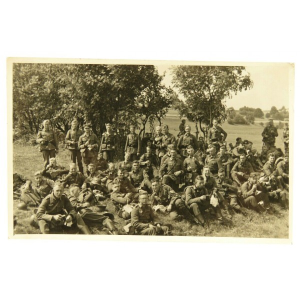 German soldiers posing at the rest during the company training. Pre-war ...
