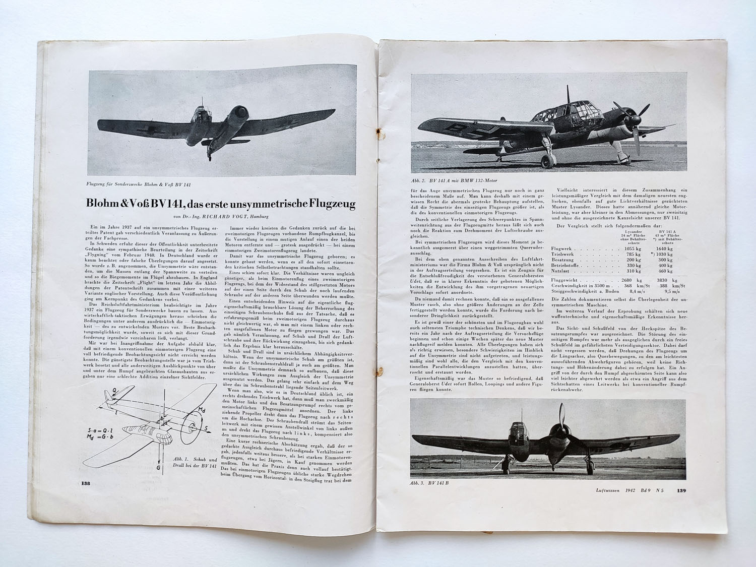 The Luftwissen - vol. 5, May 1942 - Blohm & Voss BV 141, the first ...
