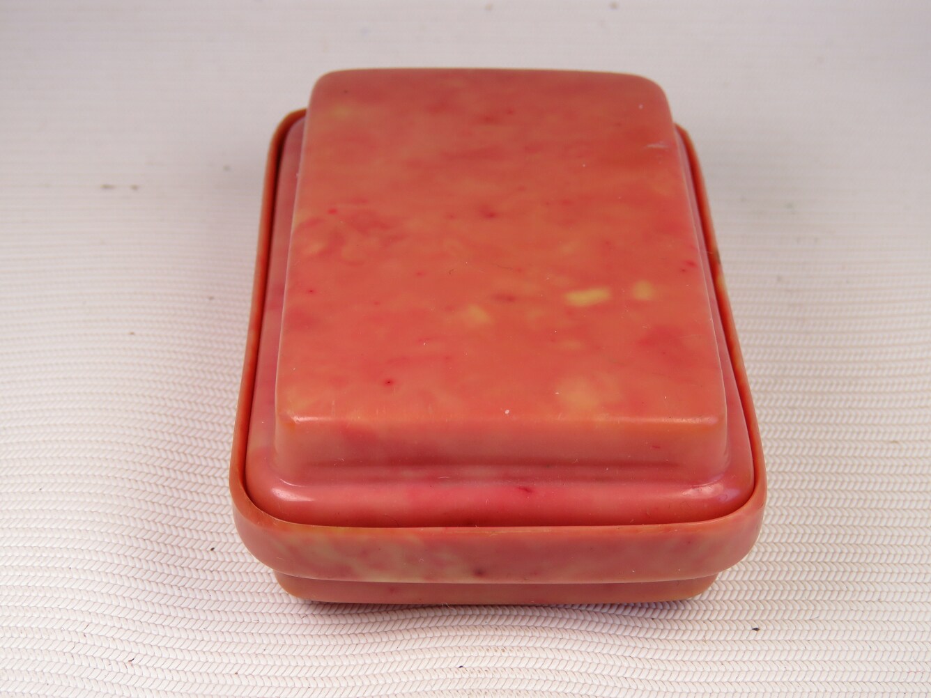 Red Army Issue soap box made from pink-yellow celluloid