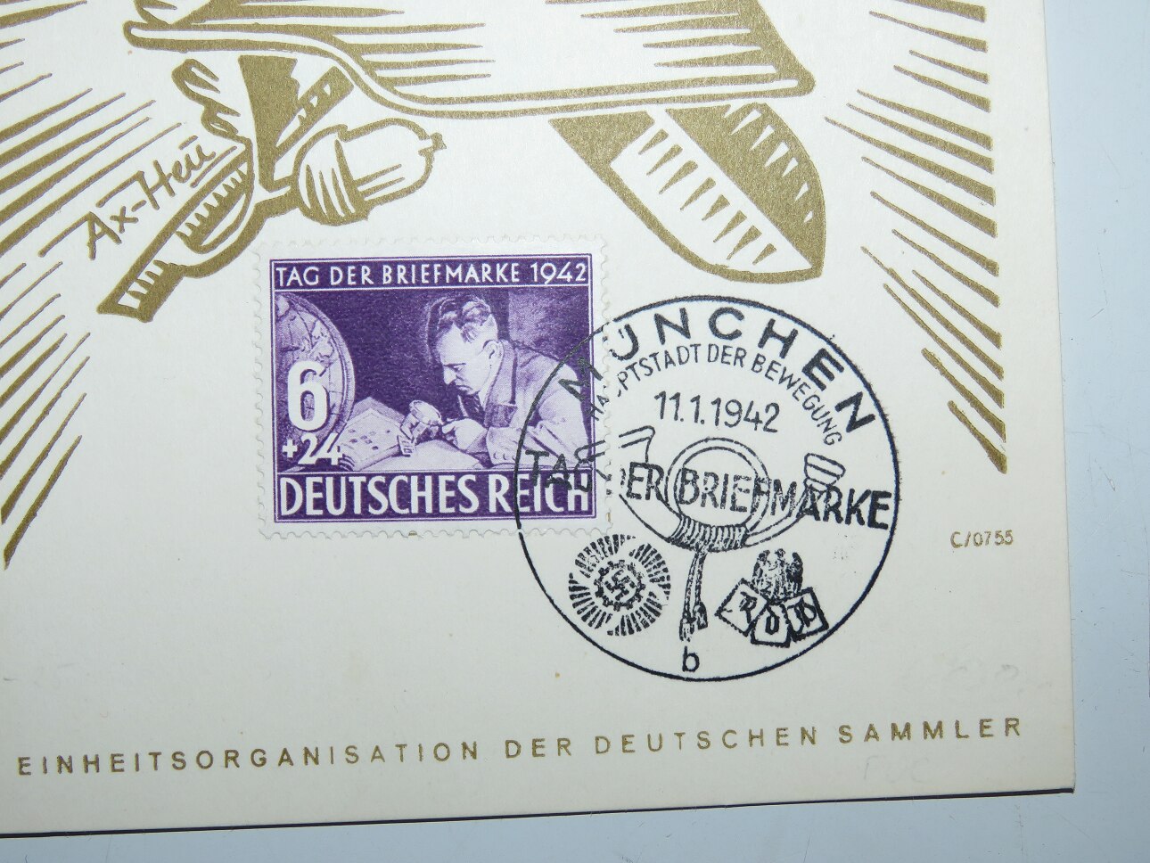 Tag der Briefmarke. 11. Januar 1942 Einheit Organisation der deutschen ...