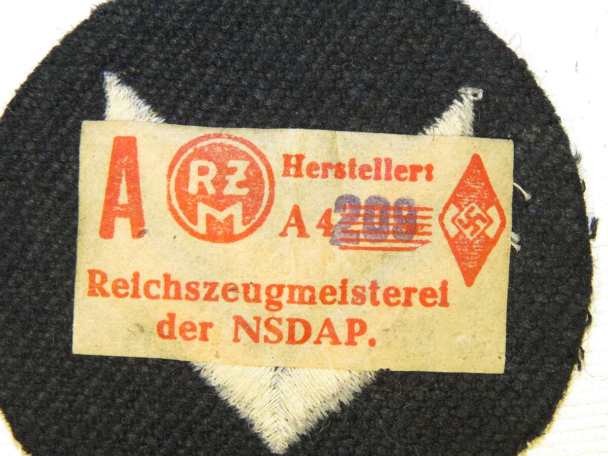 Hitler Jugend o Jungvolk brazo parche rango, HJ-Oberrottenführer o DJ ...