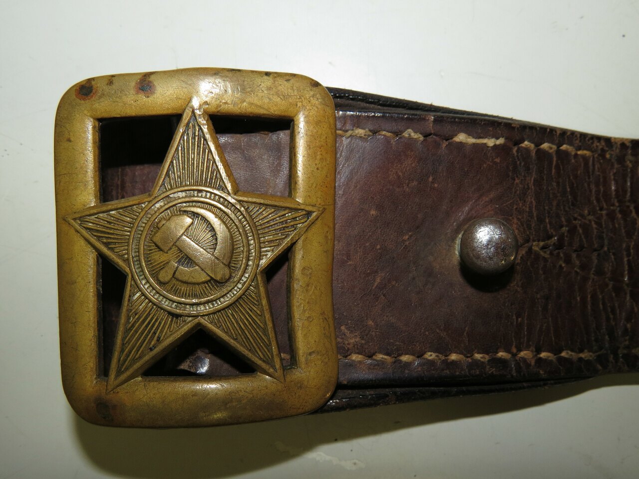 Red Army officer leather belt with buckle, M1935