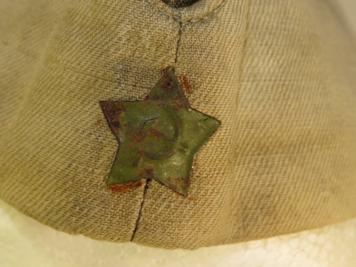 Soviet Russian cotton pilotka side hat- Headgear