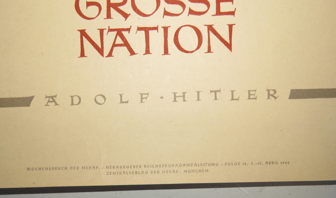 3rd Reich NSDAP propaganda poster: "This is our promise". Adolf Hitler ...