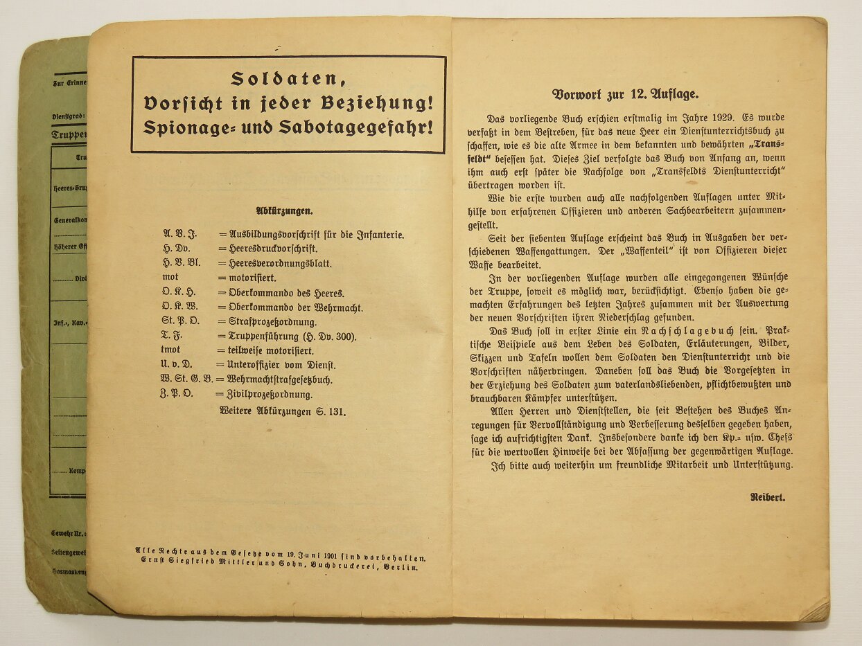 Reibert: The shooting manual for Wehrmacht rifles company