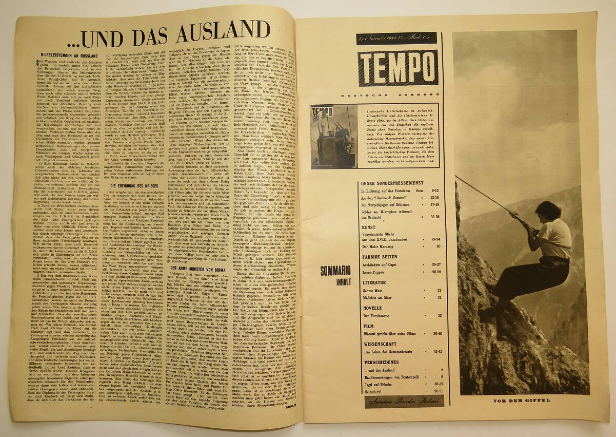 German issue of fascists magazine "TEMPO", Nr.31, 27. November 1941
