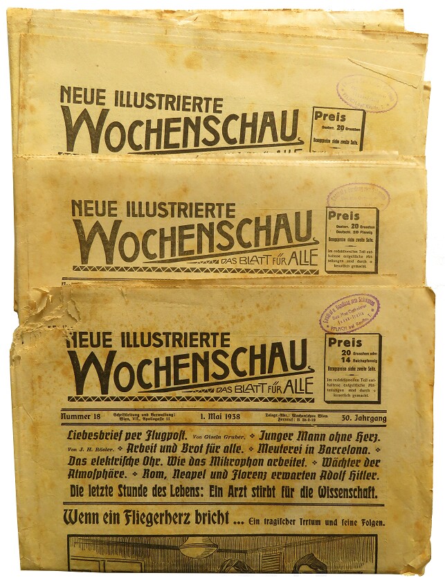 Austrian newspaper with the election advertisement of Anschluss
