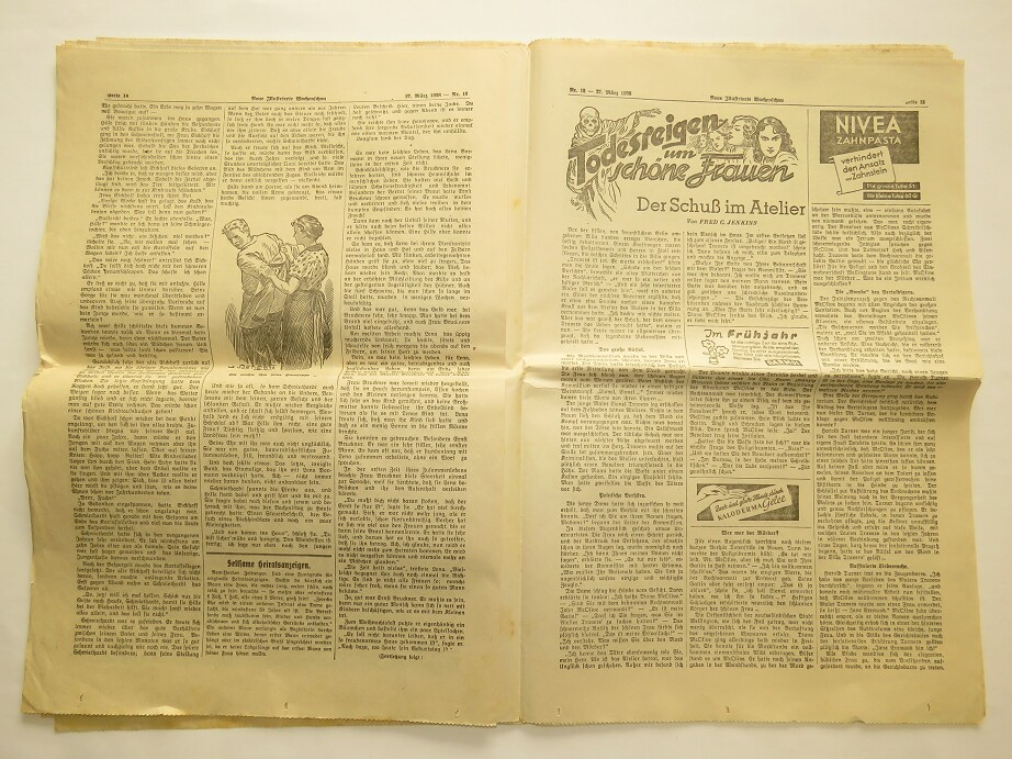 Austrian newspaper with the election advertisement of Anschluss