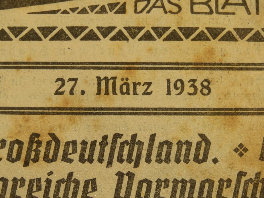 Austrian newspaper with the election advertisement of Anschluss