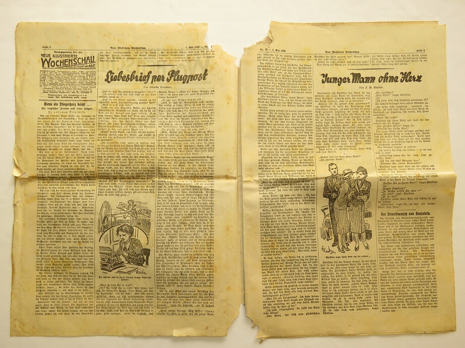 Austrian newspaper with the election advertisement of Anschluss