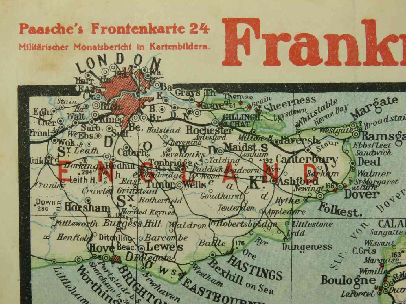Double Sided map of the Theater of War. July 1918